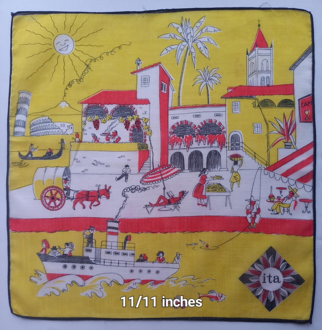 Vintage | Handkerchief | Italian Airline Ita | Holiday in Italy ...