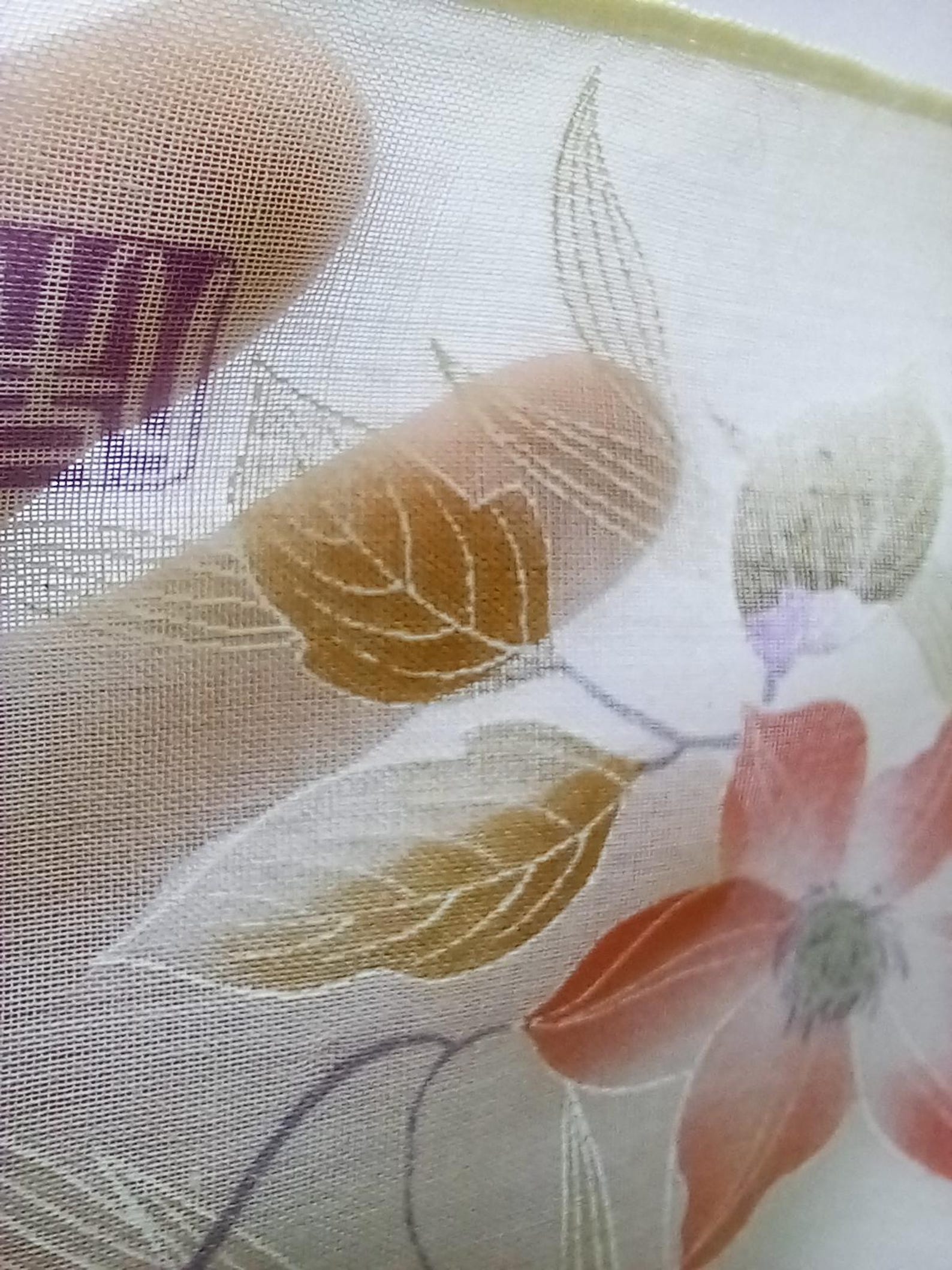 Vintage Handkerchief Maxi Sheer Floral Cotton Hand Hem 19/18.5 Inches ...