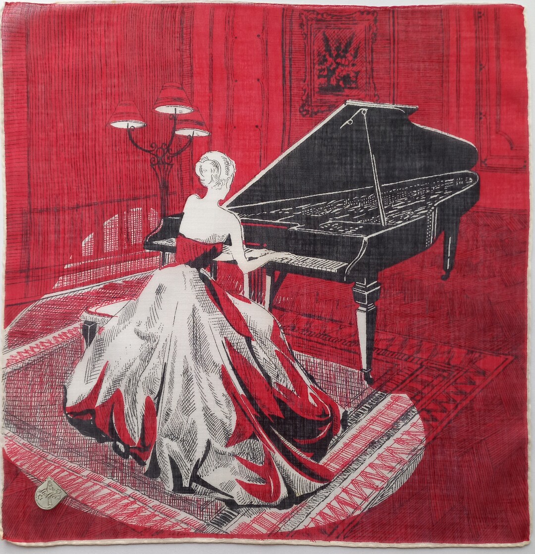Vintage | Handkerchief | Ladies | Lipstick Handkerchief | Lady at the ...