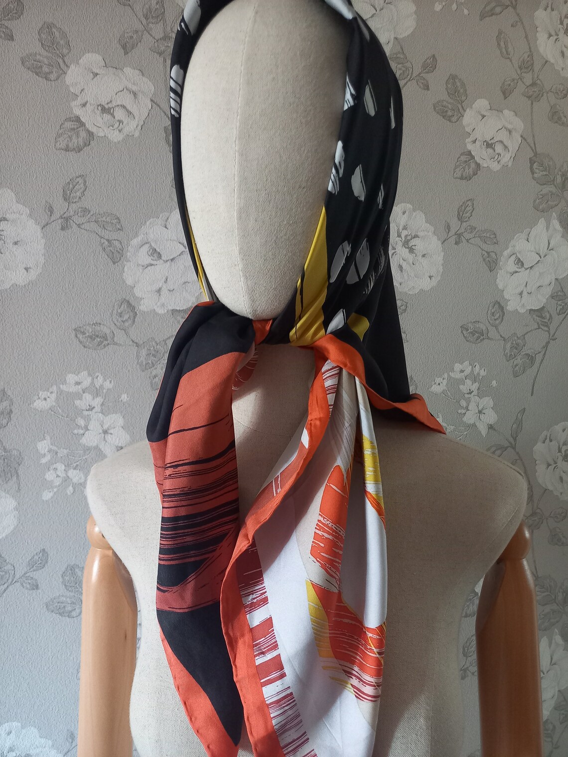 Vintage Torrente Paris Silk Scarf Abstract Prin Geometric Print Silk ...