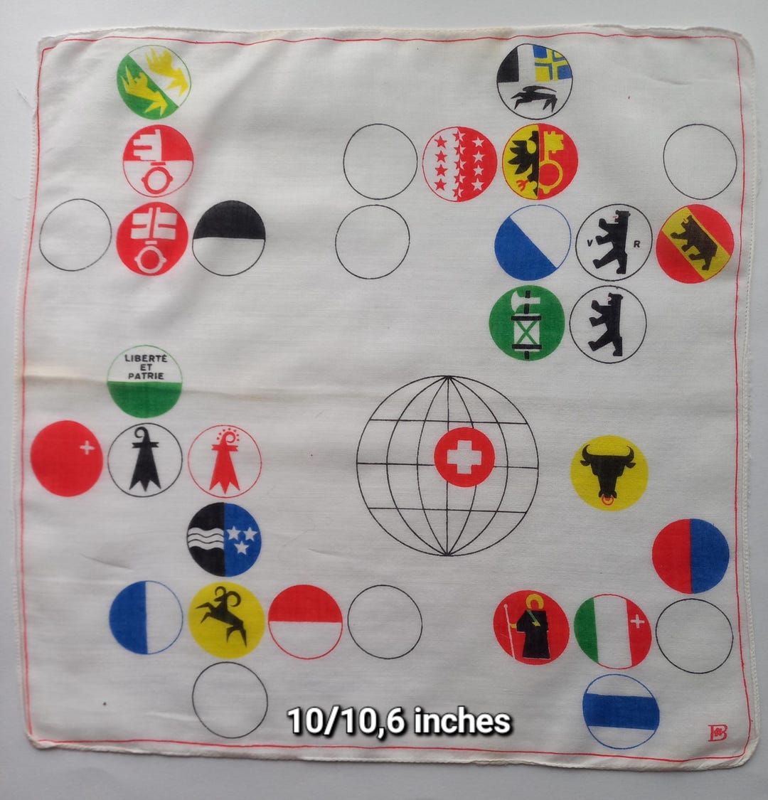Vintage | Handkerchief | Switzerland | Flags of Cantons of Switzerland ...