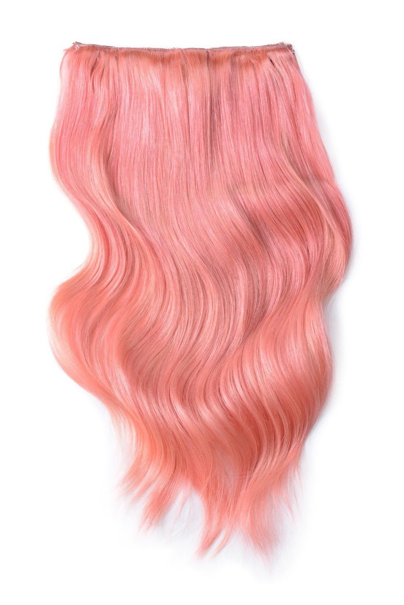 Light Pink / Soft Pink Set of Clip in Human Hair Extensions 18 100g - Etsy