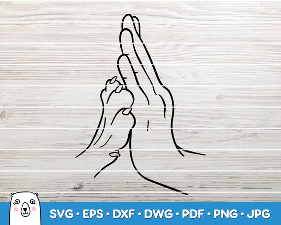 Dog Paw and Human Hand SVG / SVG Cut File / Car Decal SVG / | Etsy