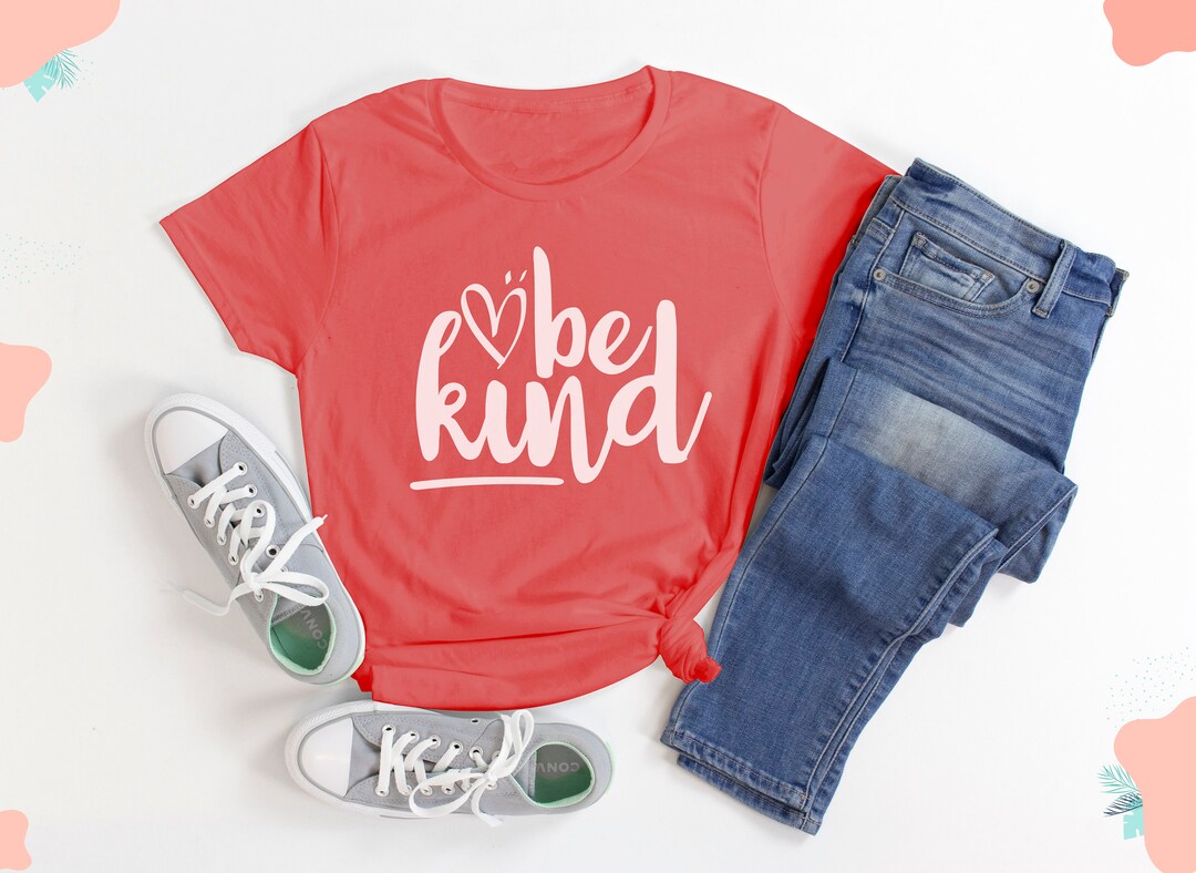 Be Kind Heart Tee / Cute Be Kind Heart Shirt / Motivational Tee ...