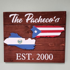 Personalized Two Countries Wood Sign - Etsy