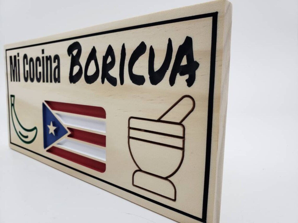 Mi Cocina Boricua Wood Sign - Etsy
