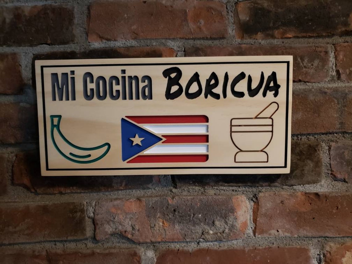 Mi Cocina Boricua Wood Sign - Etsy