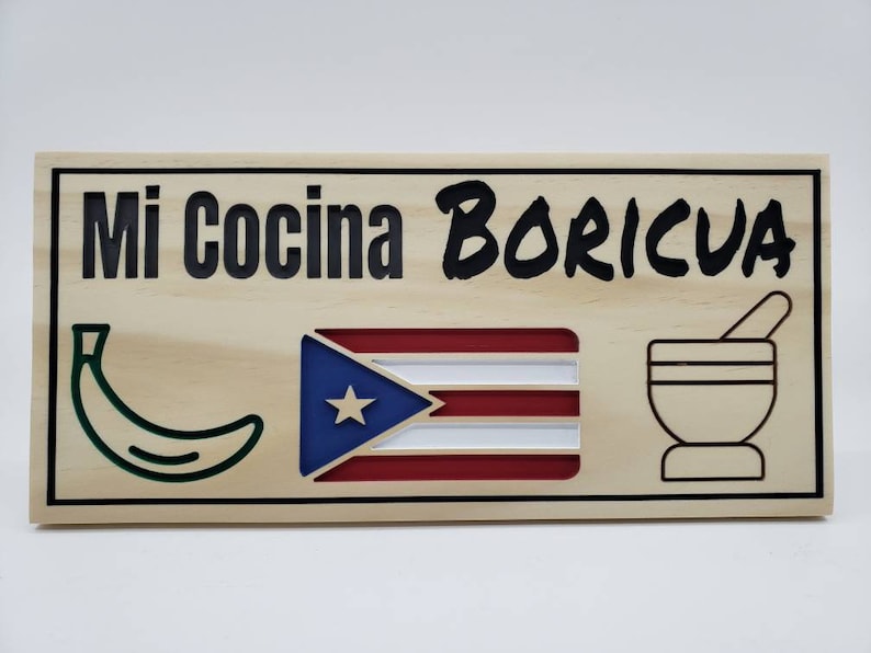 Mi Cocina Boricua Wood Sign - Etsy