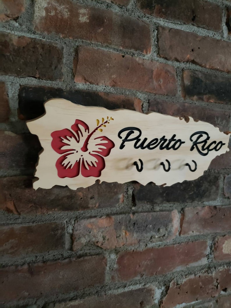 Puerto Rico Map Key Holder - Etsy