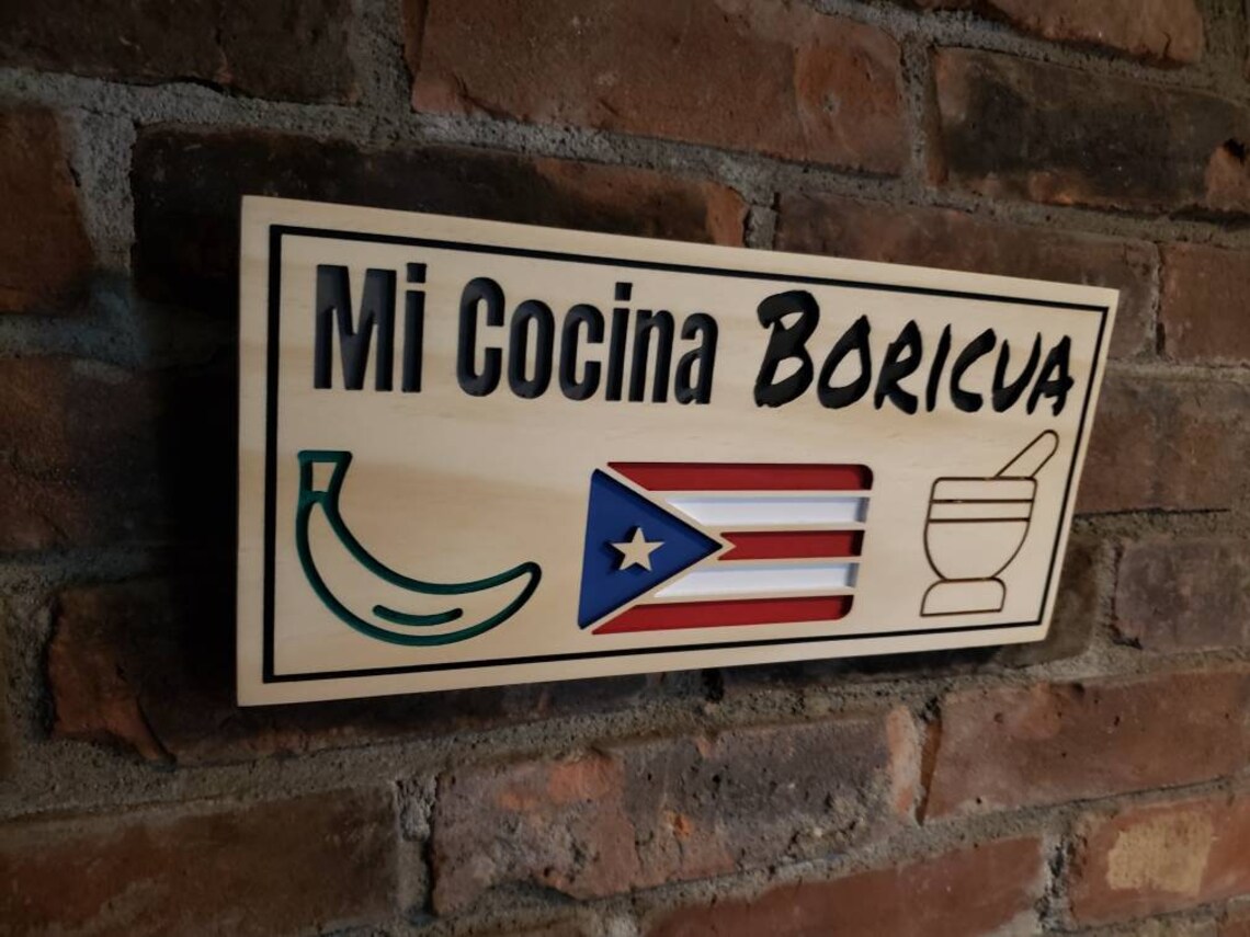 Mi Cocina Boricua Wood Sign - Etsy