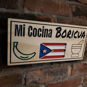 Mi Cocina Boricua Wood Sign - Etsy