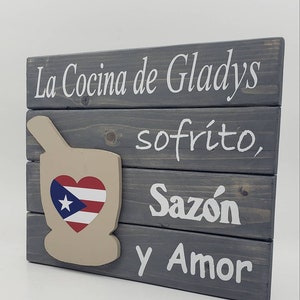 Personalized Puerto Rican Kitchen Wood Sign - Etsy