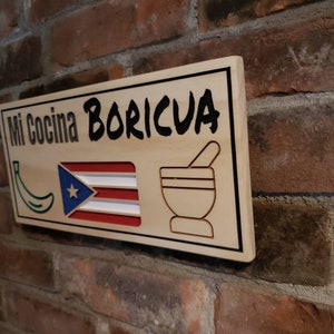 Mi Cocina Boricua Wood Sign - Etsy