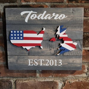 Personalized Two Countries Wood Sign - Etsy