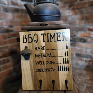 Reclaimed Wood BBQ Utensil Holder With Bottle Opener - Etsy
