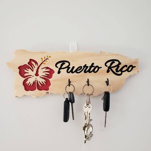 Puerto Rico Map Key Holder - Etsy