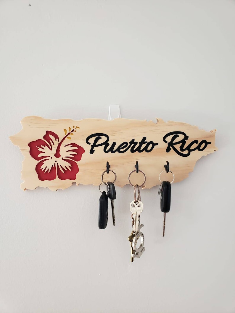 Puerto Rico Map Key Holder - Etsy