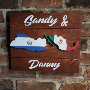 Personalized Two Countries Wood Sign - Etsy