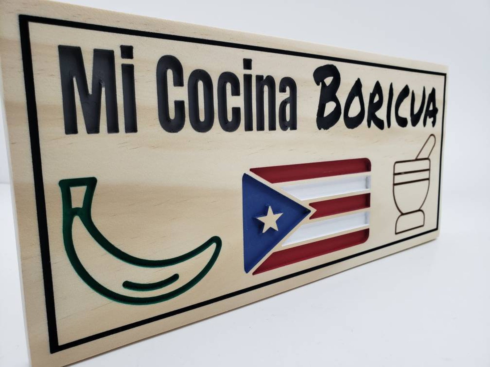 Mi Cocina Boricua Wood Sign - Etsy