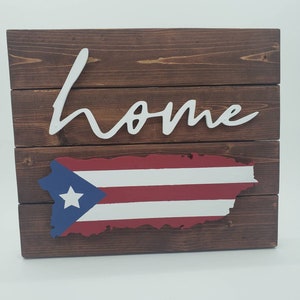 Home + Flag Wood Sign - Etsy