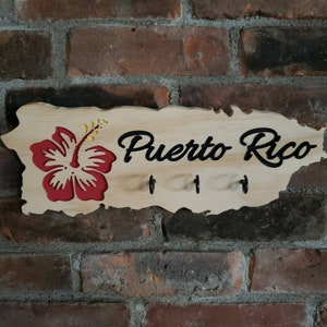 Puerto Rico Map Key Holder - Etsy