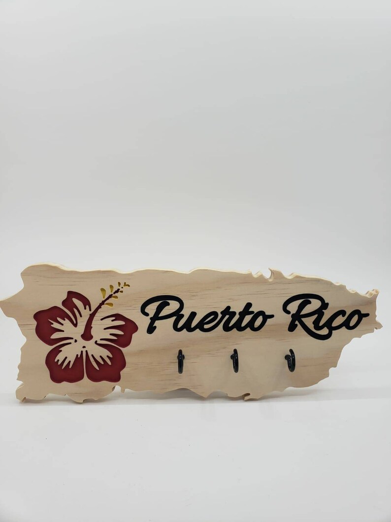 Puerto Rico Map Key Holder - Etsy