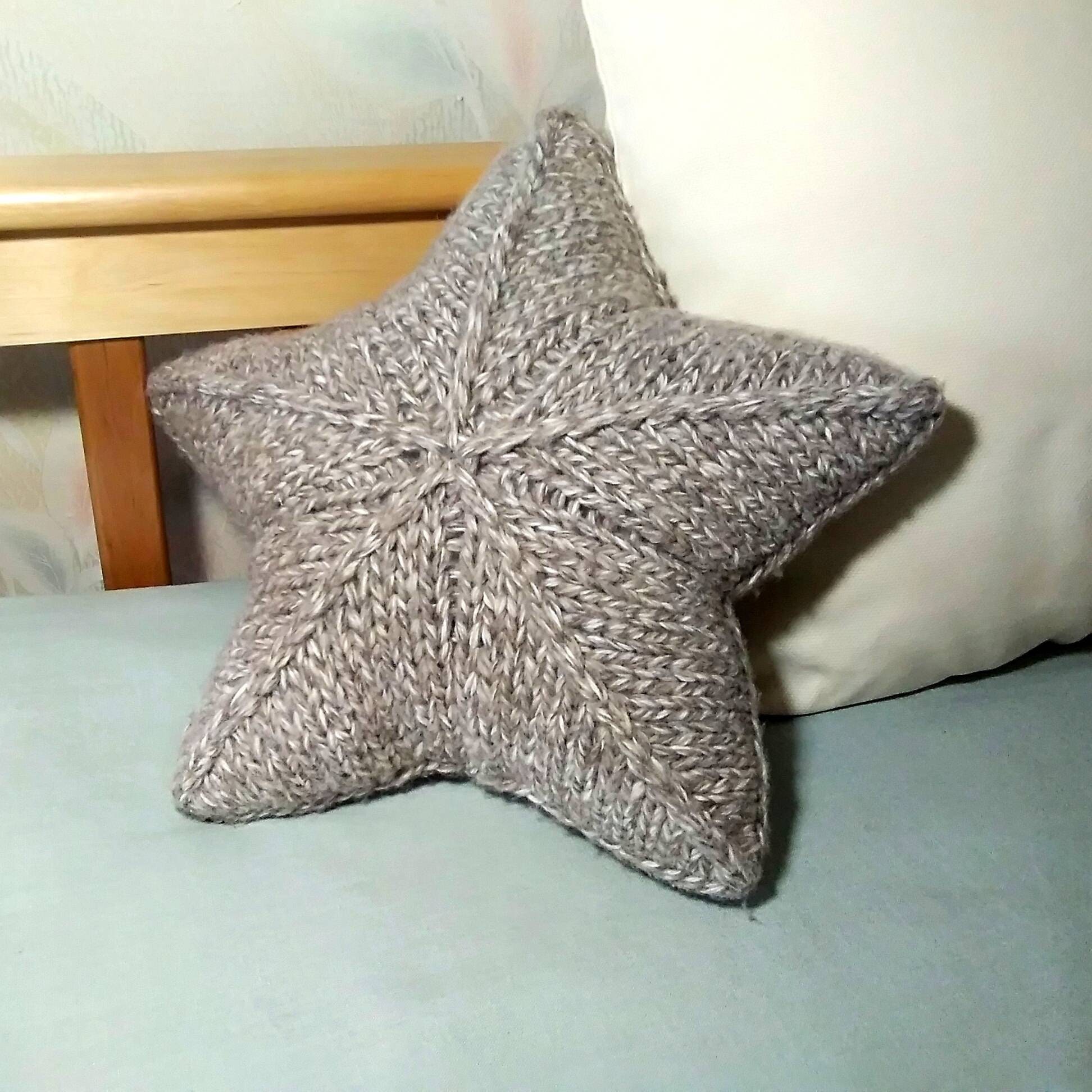 Star Pillow Star Shaped Pillow Knitted Pillow Cozy Pillow Star - Etsy