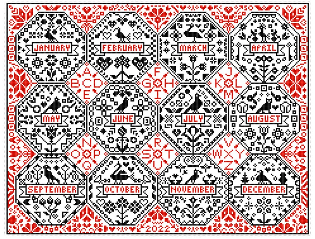 Months of the Year Quaker Full Pattern - Etsy