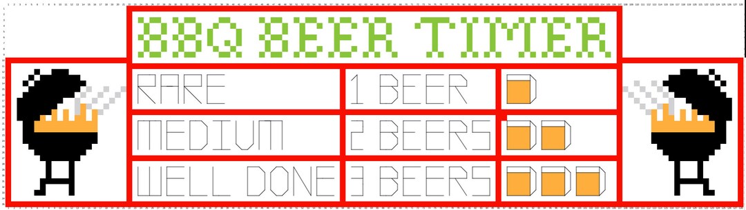 BBQ Beer Timer Cross Stitch Pattern - Etsy