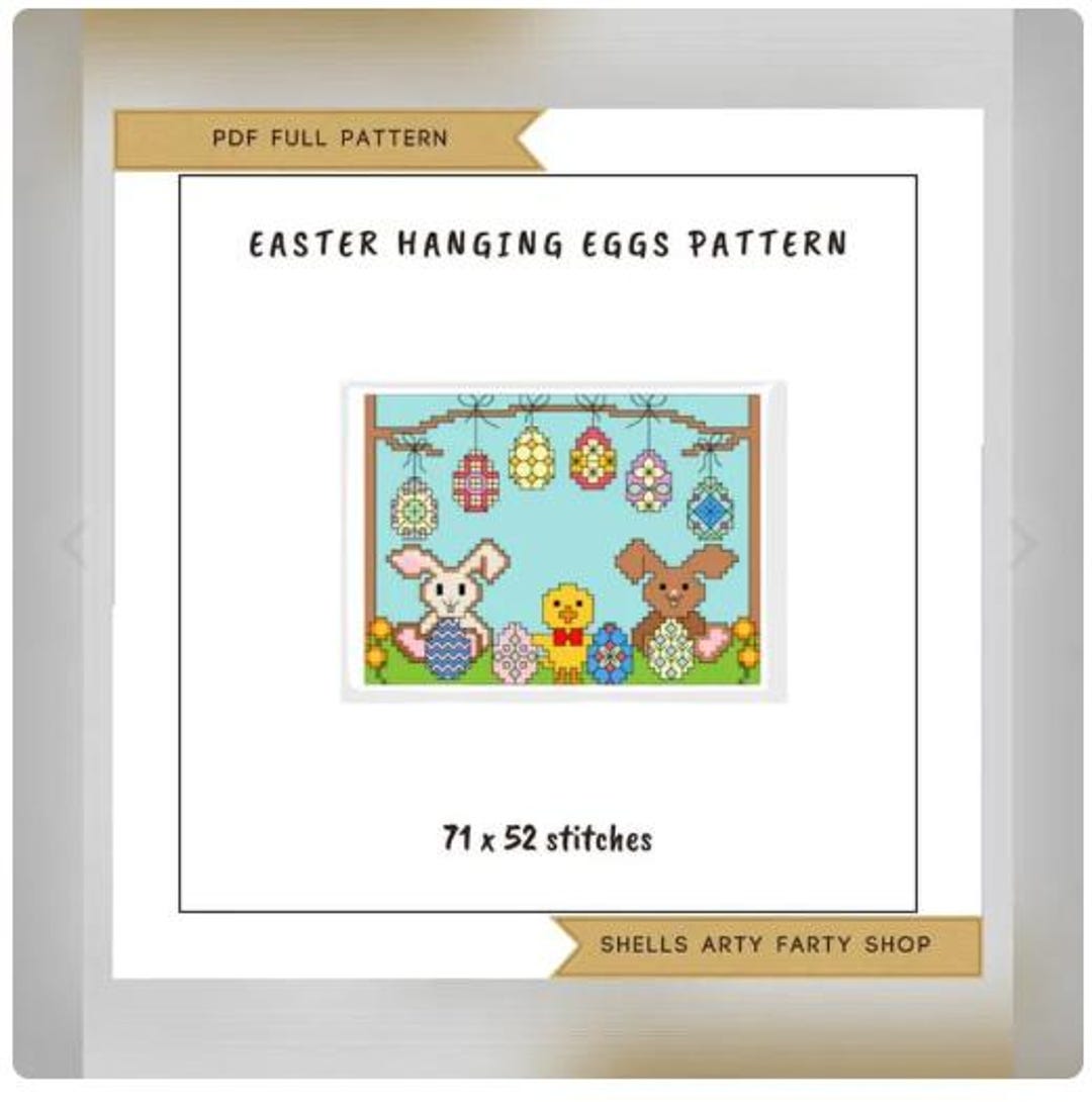Easter Hanging Eggs Cross Stitch Pattern - Etsy
