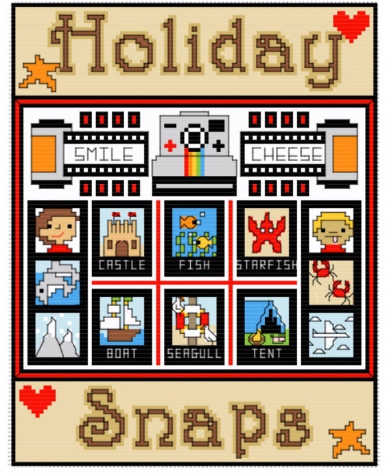 Holiday/vacation Snaps Cross Stitch Pattern - Etsy