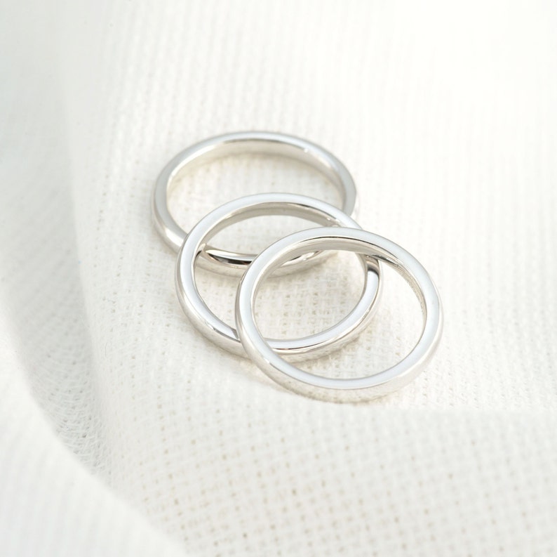 Band Round Ring Rounded Band 2.5mm Ring Silver Stacking Ring - Etsy