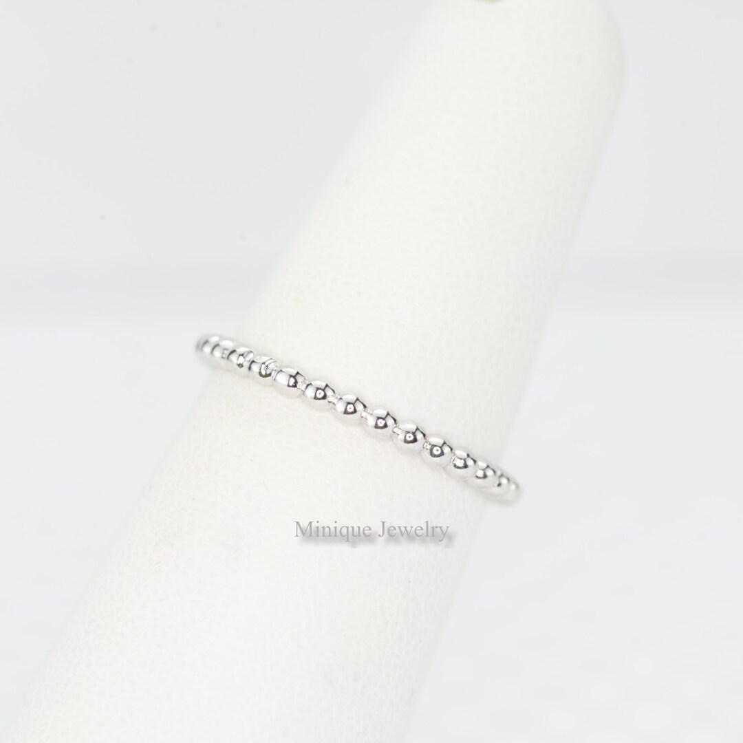 Dainty, Beaded Ring, Stacking Rings, Minimalist Ring, Sterling Silver ...