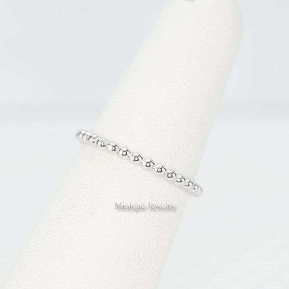 Dainty Beaded Ring Stacking Rings Minimalist Ring Sterling - Etsy