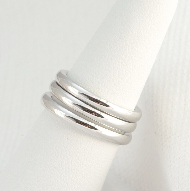 Band Round Ring Rounded Band 2.5mm Ring Silver Stacking Ring Thick ...
