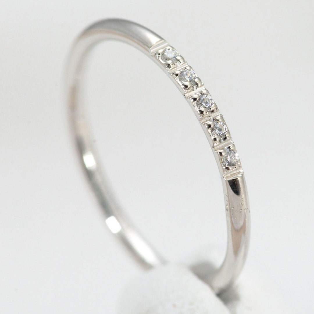 Anillo minimalista de plata de ley sólida promesa minimalista - Etsy España