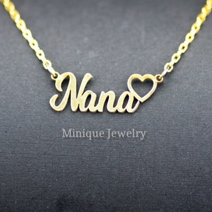 Dainty Nana Necklace in Sterling Silver, Gold, Nana Necklace, Gift for ...