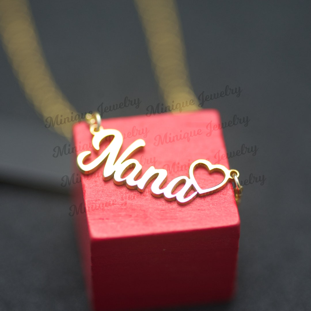 Dainty Nana Necklace in Sterling Silver, Gold, Nana Necklace, Gift for ...