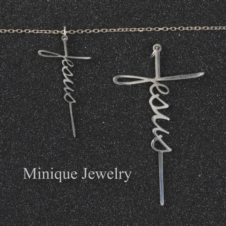 JESUS CROSS Necklace, Cross Necklace, Men's Women's Christian Necklace ...