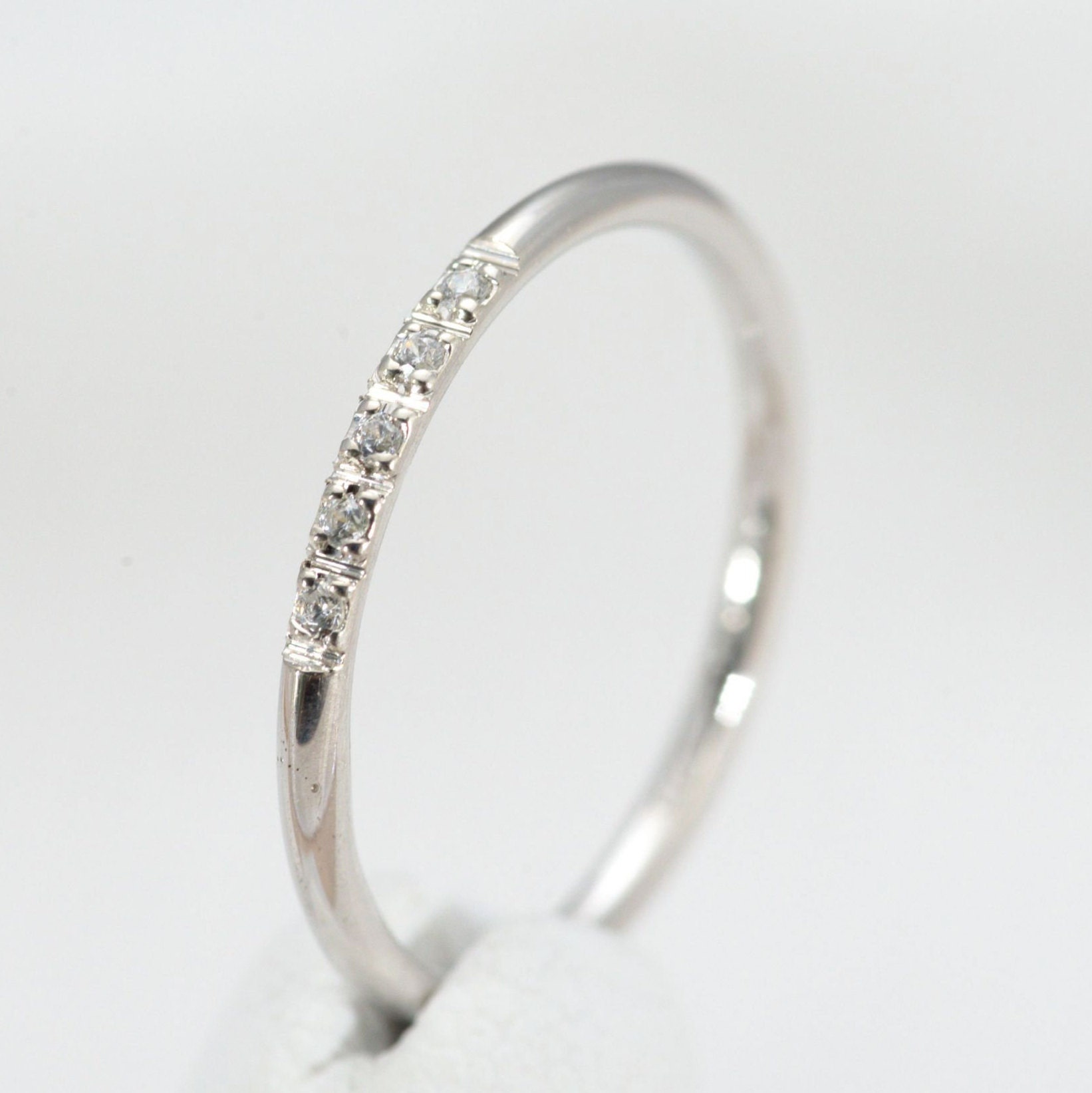 Anillo minimalista de plata de ley maciza 1.5 mm minimalista | Etsy