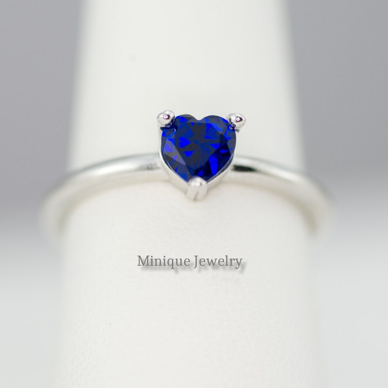Blue Heart Ring - Etsy