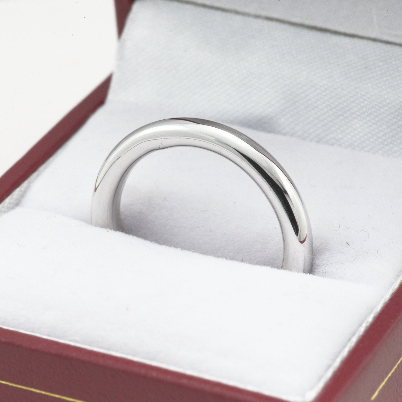 Band Full Round Ring Rounded Band 3 Mm Ring Silver Stacking | Etsy