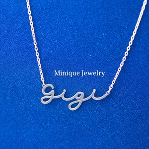 Dainty Gigi Necklace, Sterling Silver, Gigi Necklace, Gift for Grandma ...