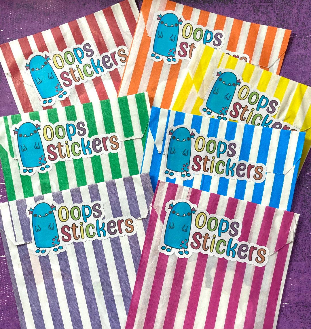 Oops Sticker Pack Digital Art Illustration Surprise Lucky Dip Gift ...