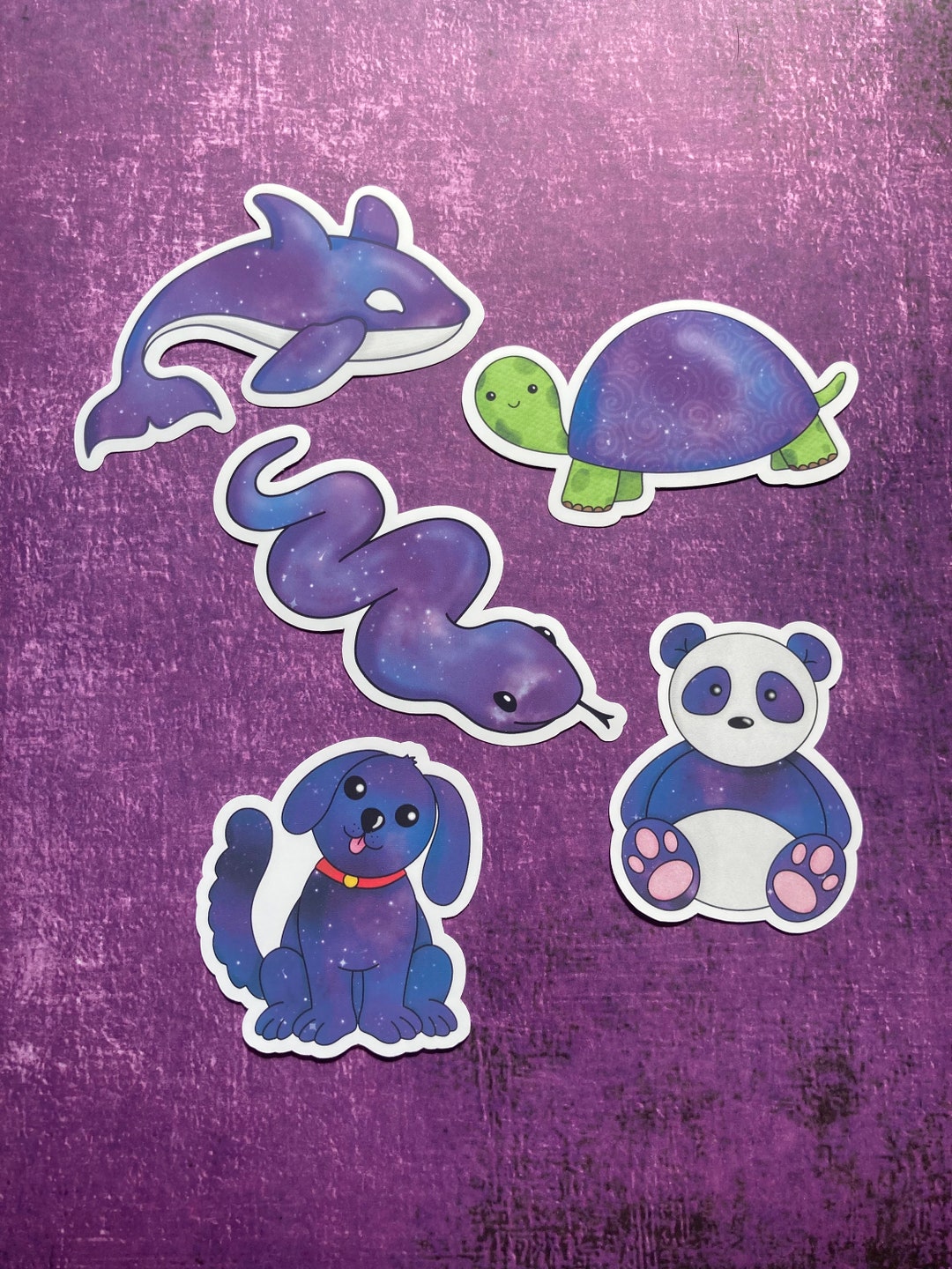 Galaxy Animal Die Cut Stickers Kawaii Cute Handmade Digital Art Science ...