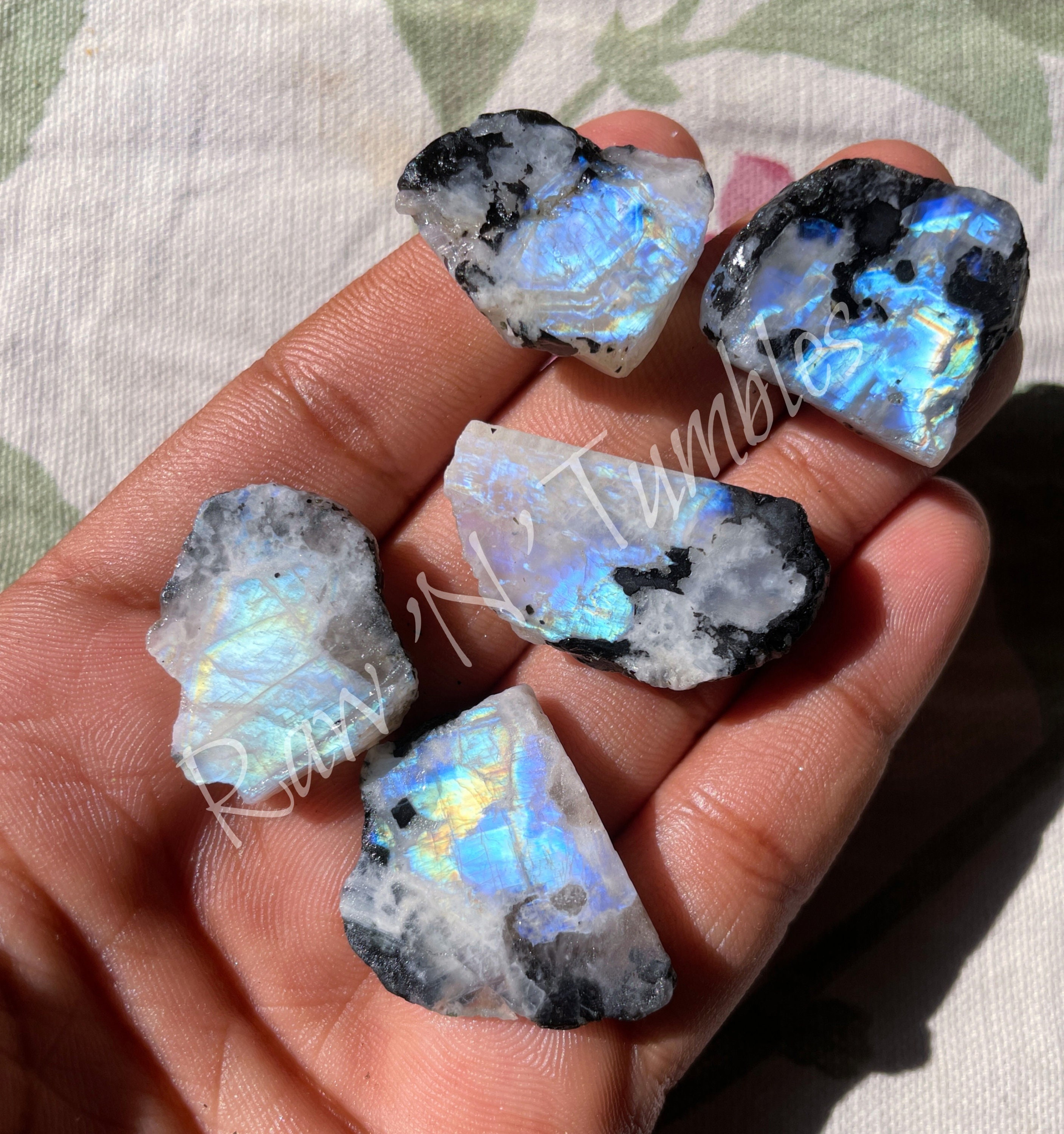 Genuine Raw Rainbow Moonstone Rough Natural Blue Moonstone - Etsy