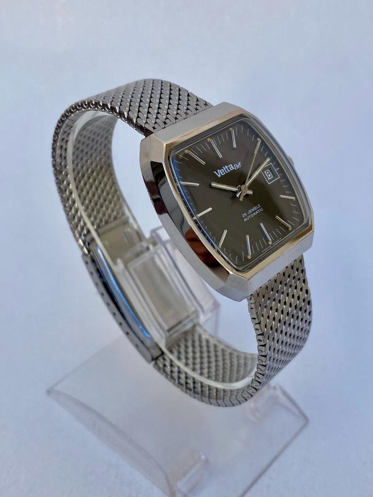 Vintage VETTA Dry Watch Men’s Automatic 25 Jewels Day Date Dial Swiss ...