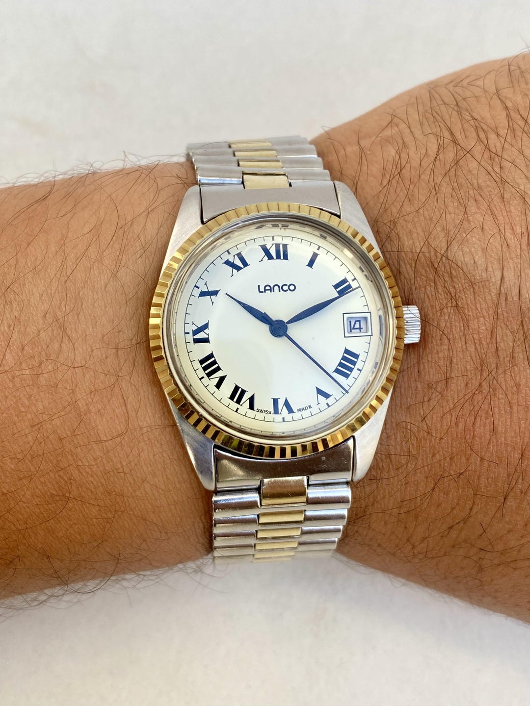 Vintage Lanco Watch Men’s Automatic Cal 2481 Roman White Dial Swiss ...
