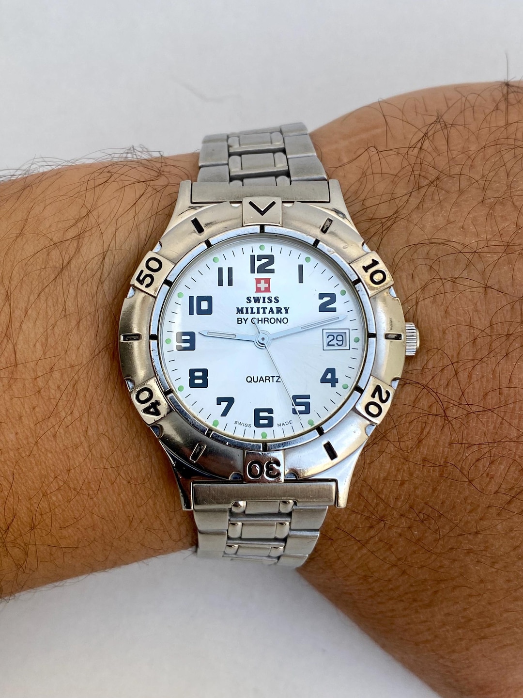 Vintage Swiss Military by Chrono Watch Mens Quartz Swiss Made - Etsy
