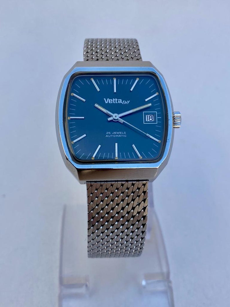 Vintage VETTA Dry Watch Men’s Automatic 25 Jewels Day Date Dial Swiss ...
